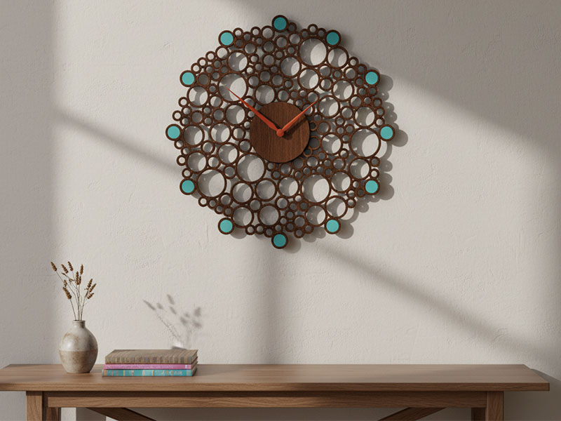 Laser Cut Circular Pattern Modern Wall Clock Design | dxf, cdr File ...