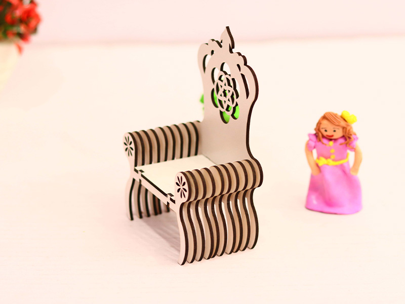 Laser Cut Elegant Miniature Wooden Chair for Dollhouses | dxf, svg, cdr ...
