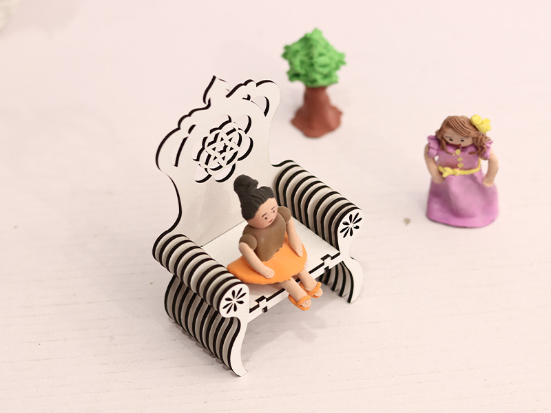 Laser Cut Elegant Miniature Wooden Chair for Dollhouses | dxf, svg, cdr ...
