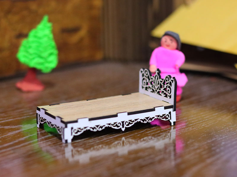 Laser Cut Dollhouse Furniture Barbie Miniature Bed Design | cdr, dxf ...