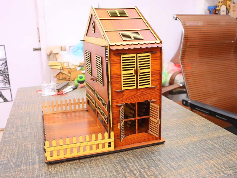 Laser Cut Dollhouse House with Miniature Furniture Toy Model Kit | cdr ...