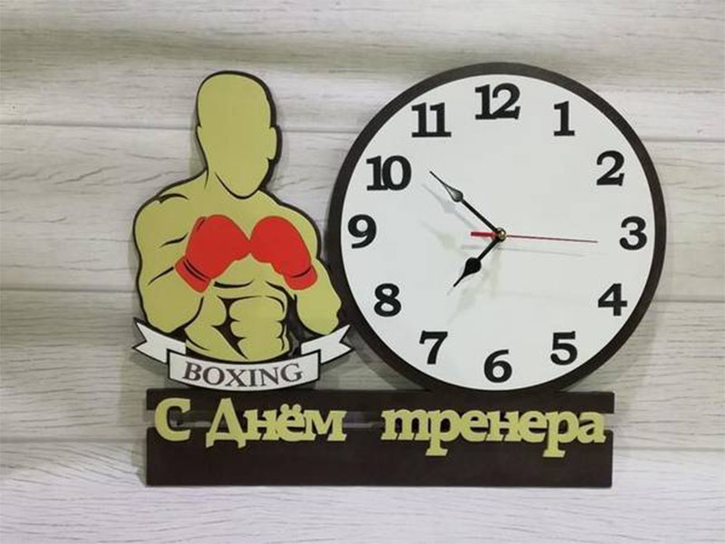Laser Cut Boxing Coach Gift Wall Clock | cdr File Download | LaserEX.co