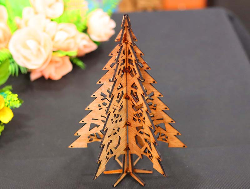 Laser Cut Wooden Christmas Tree 3D Model for Decoration | dxf, lbrn ...