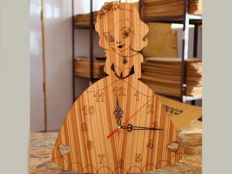 Laser Cut Cute Doll Wall Clock Design Kids Room Doll Clock | cdr, svg ...