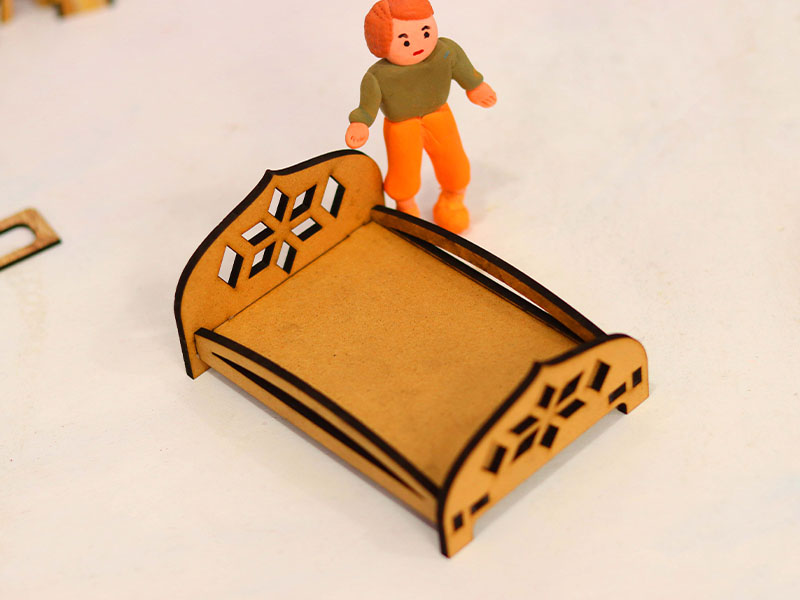 Laser Cut Miniature Bed Design for Dollhouse Furniture | dxf, svg, cdr ...