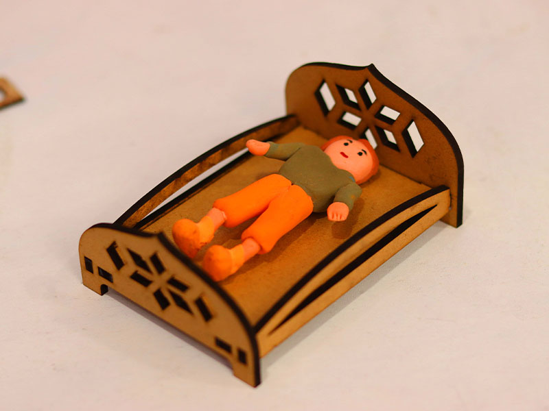 Laser Cut Miniature Bed Design for Dollhouse Furniture | dxf, svg, cdr ...
